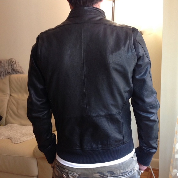 Diesel | Jackets & Coats | Diesel Mens Black Leather Motorcycle Jacket ...
